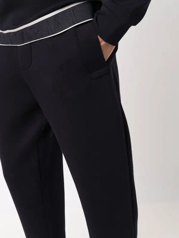 Emporio Armani Elasticated Waist Drawstring Track Pants - Black