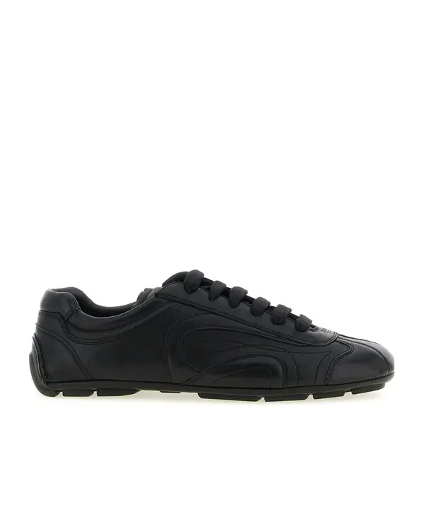 Prada Lace-up Round Toe Low-top Sneakers