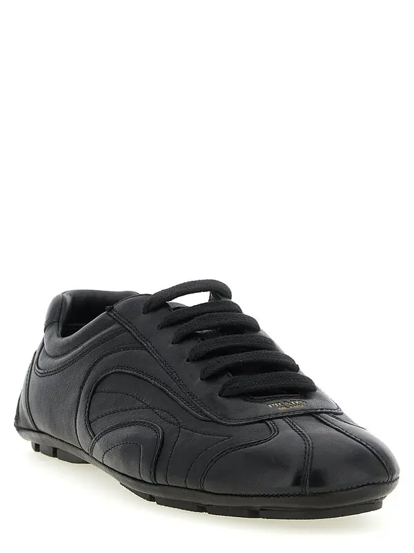Prada Lace-up Round Toe Low-top Sneakers