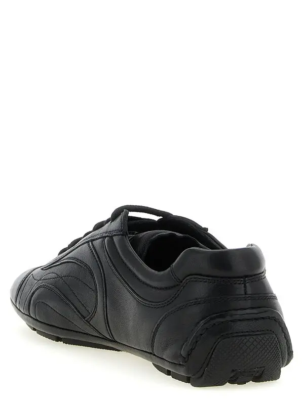 Prada Lace-up Round Toe Low-top Sneakers