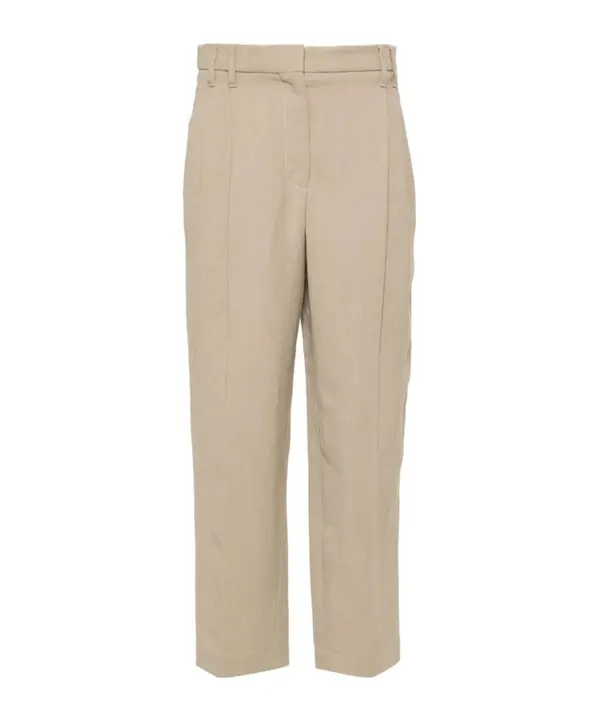 Brunello Cucinelli Cropped Tapered Trousers - Nude