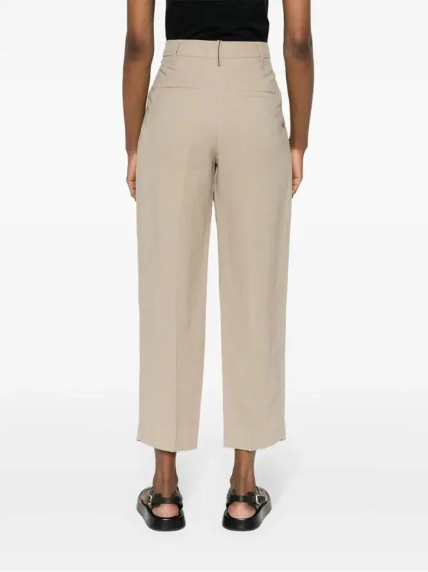 Brunello Cucinelli Cropped Tapered Trousers - Nude