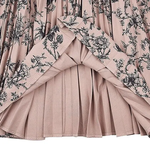 Dior Mid-length Pleated Skirt With Jardin Botanique Print