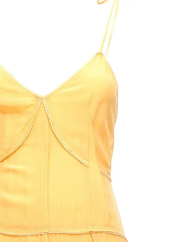 Sportmax V-neck Gathered Maxi Dress