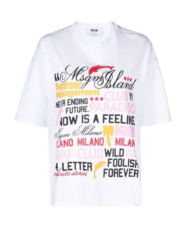 MSGM Graphic Print Cotton T-shirt