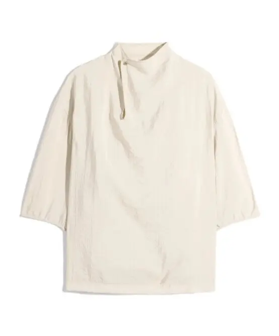 LEMAIRE Soft Collar Top - Oatmeal Milk Color