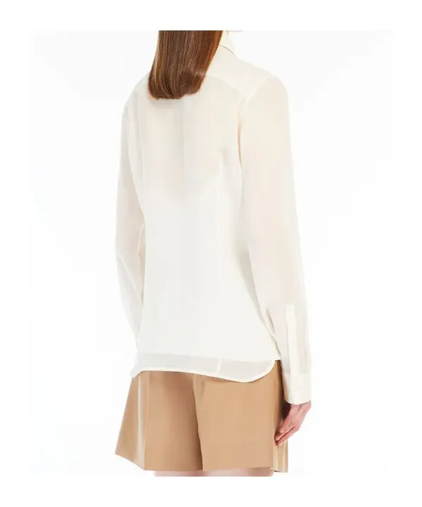 Max Mara Long-sleeved Shirt With Embroidered Pocket Detail