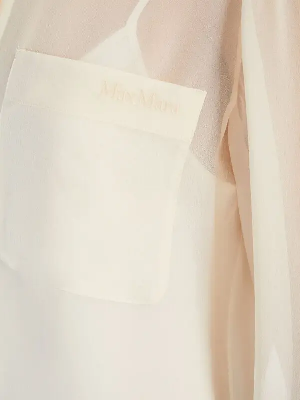 Max Mara Long-sleeved Shirt With Embroidered Pocket Detail