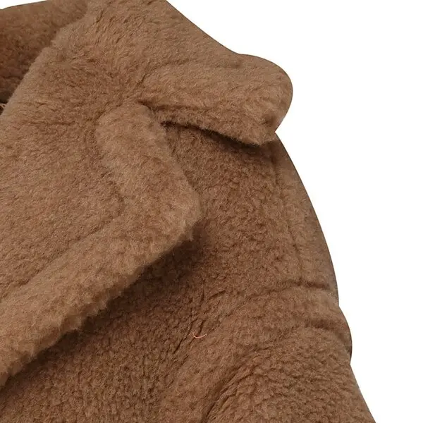 Max Mara Double-breasted Long Teddy Coat - Camel