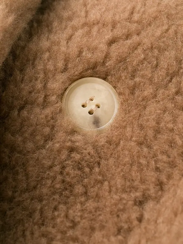 Max Mara Double-breasted Long Teddy Coat - Camel