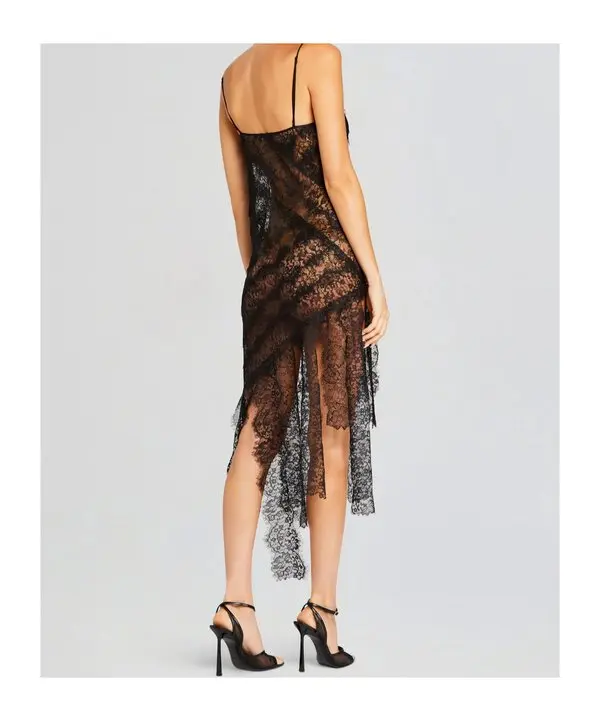 Retrofete Sabina Lace Asymmetrical Midi Dress