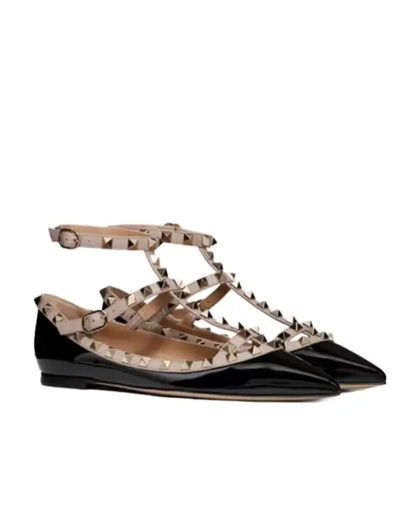Valentino Garavani Rockstud Ballerinas With Ankle Strap