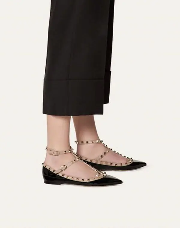 Valentino Garavani Rockstud Ballerinas With Ankle Strap