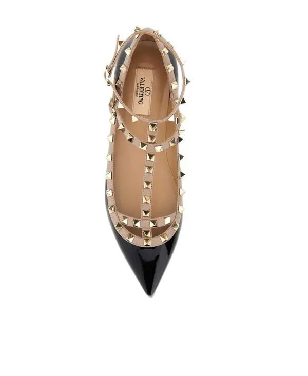 Valentino Garavani Rockstud Ballerinas With Ankle Strap