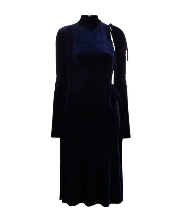Versace High Neck Velvet Dress