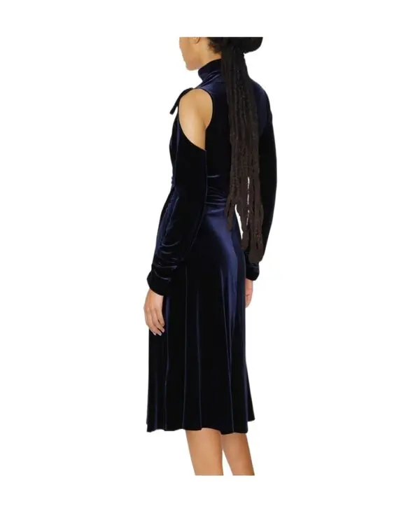 Versace High Neck Velvet Dress