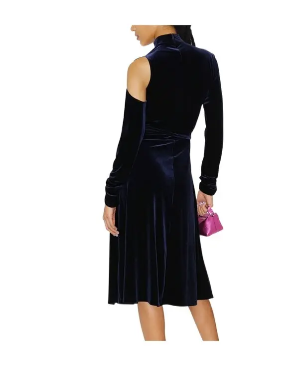 Versace High Neck Velvet Dress