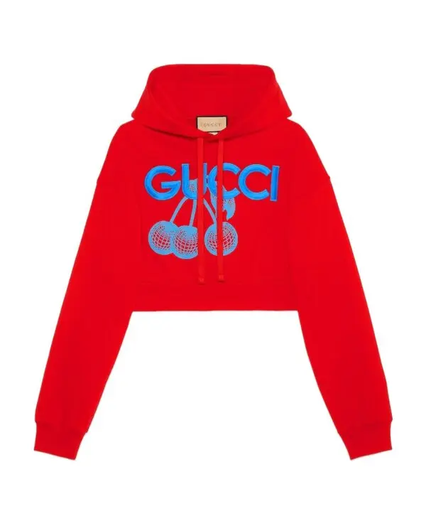 Gucci Logo Embroidered Cotton Hoodie