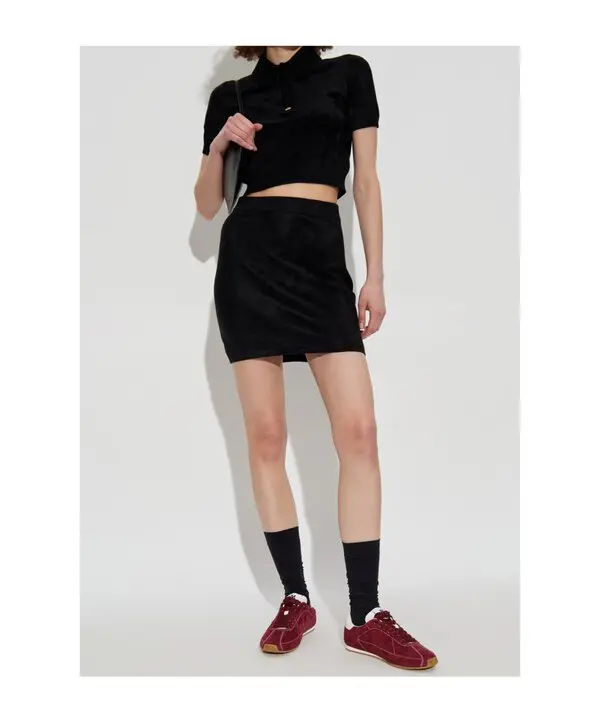 Amiri Cropped Short-sleeved Polo Shirt With Ribbed Accents And Metal Detailing