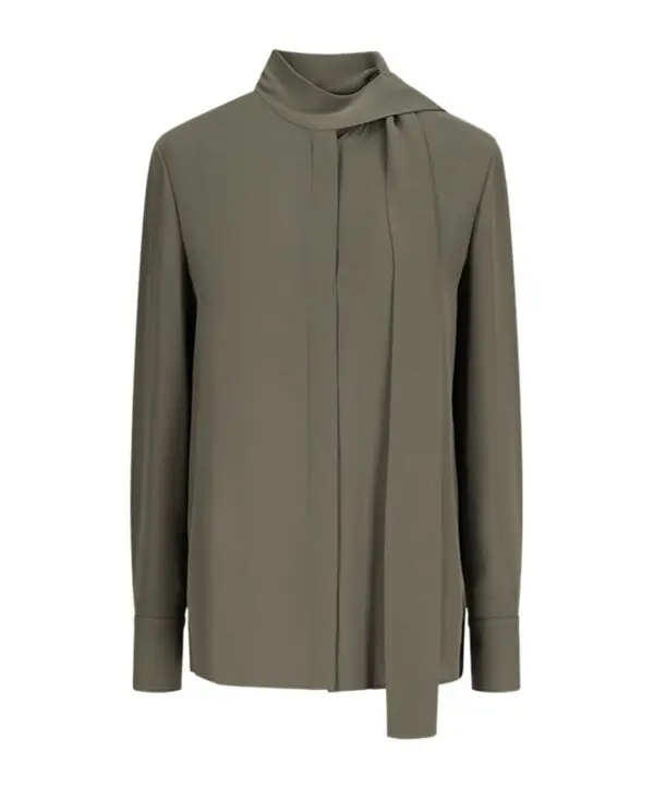Valentino Garavani Long-sleeved Shirt With Lace Detail - Green