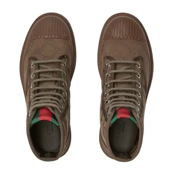 Gucci Web Detailed Combat Boots