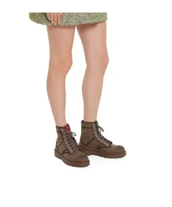 Gucci Web Detailed Combat Boots