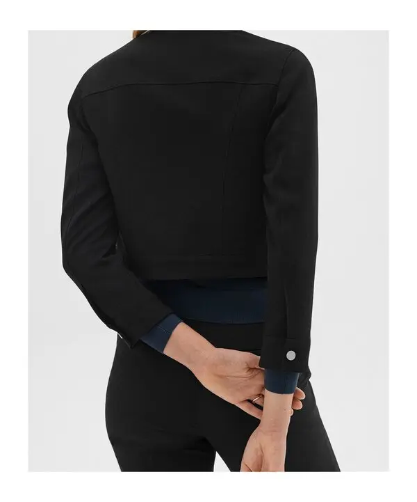 Theory Shrunken Button-up Trucker Jacket - Black