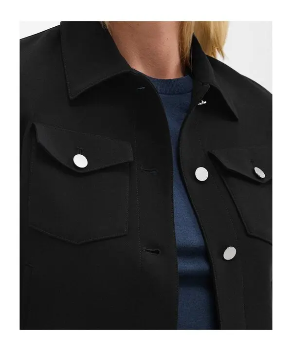 Theory Shrunken Button-up Trucker Jacket - Black