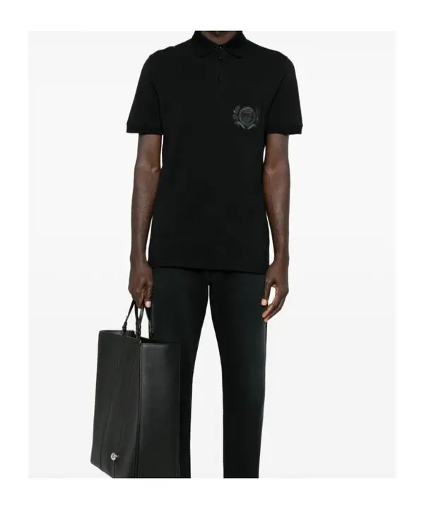 Dolce & Gabbana Logo-embroidered Polo Shirt - Black