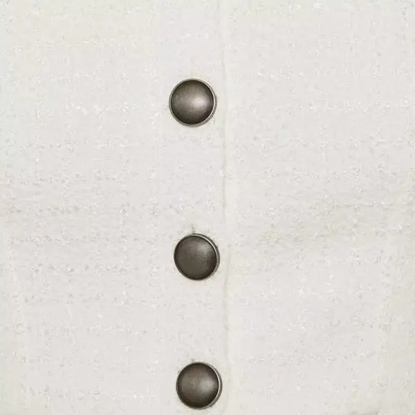 Alessandra Rich Sleeveless Top With Square Neckline And Button Detail
