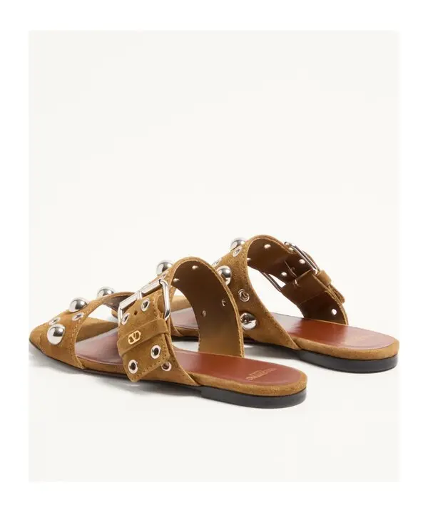 Valentino Garavani Nellcôte Buckled Slide Sandals - Brown