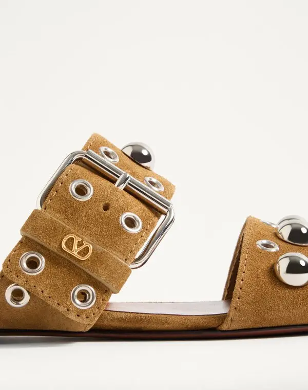 Valentino Garavani Nellcôte Buckled Slide Sandals - Brown