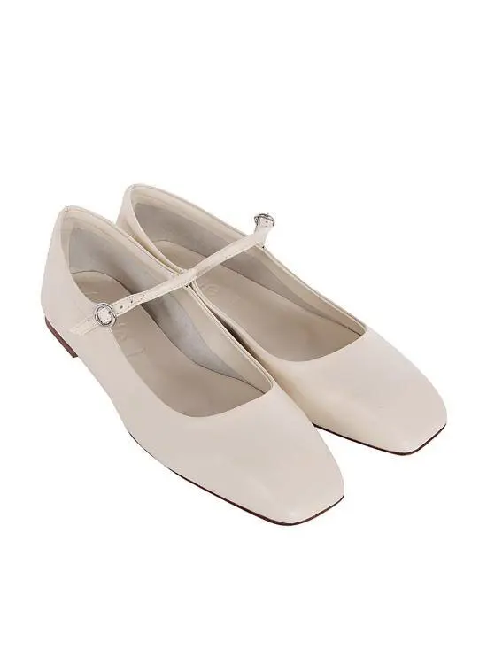 AeydĒ Uma Ballerina Flats With Adjustable Clasp - White