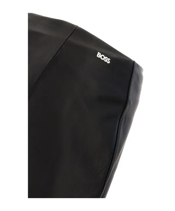 Hugo Boss Leather Mini Skirt With Logo Detail