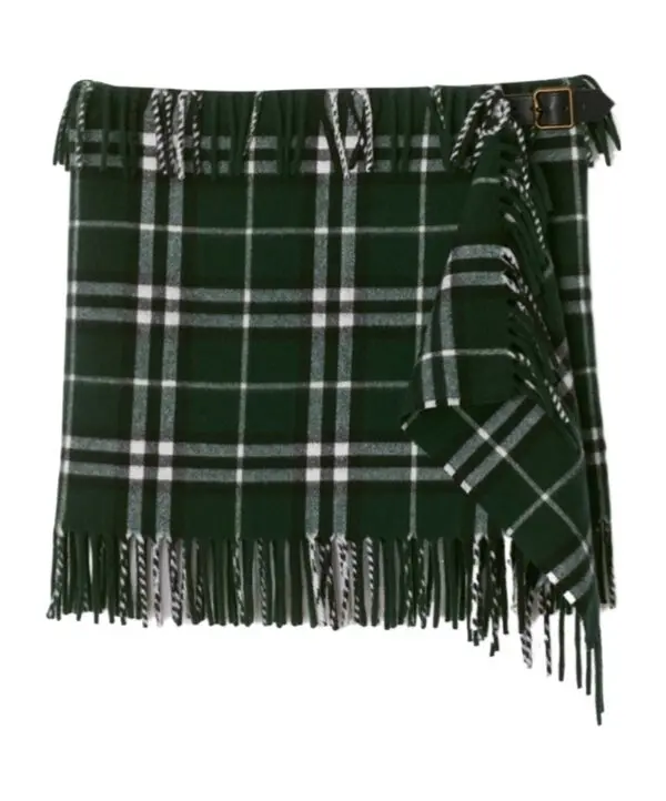 Burberry Checked Fringed-edge Mini Skirt - Anchor