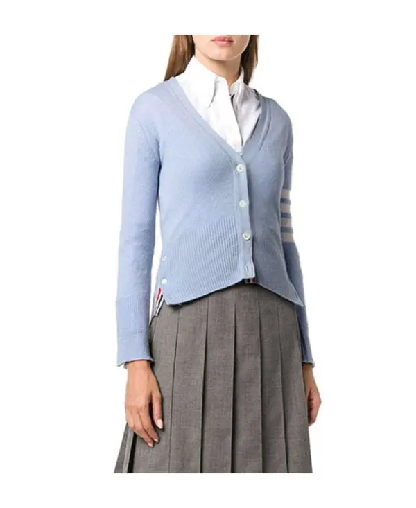 Thom Browne Four-bar V-neck Cardigan
