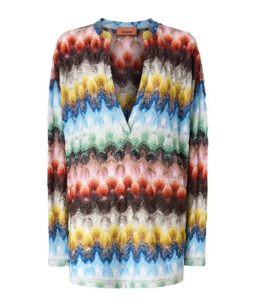 Missoni Textured V-neck Knitted Top - Multicolor