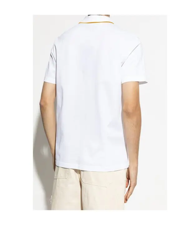 Versace Medusa Head Embroidered Short-sleeved Polo Shirt - White