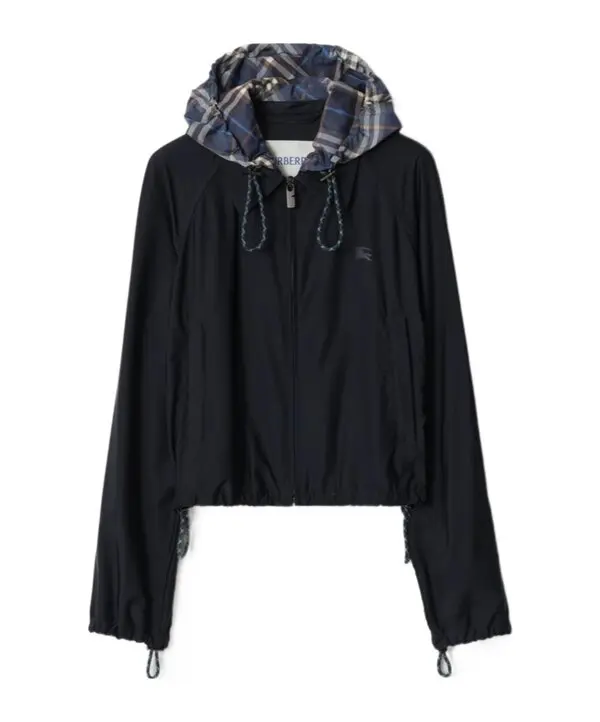 Burberry Cropped Newcott Hooded Jacket - Silhouette Blue