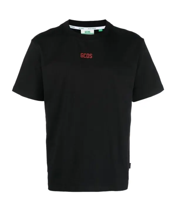 Gcds Logo Printed Crewneck T-shirt - Black