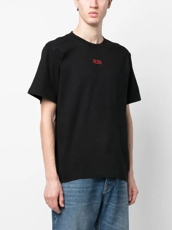 Gcds Logo Printed Crewneck T-shirt - Black