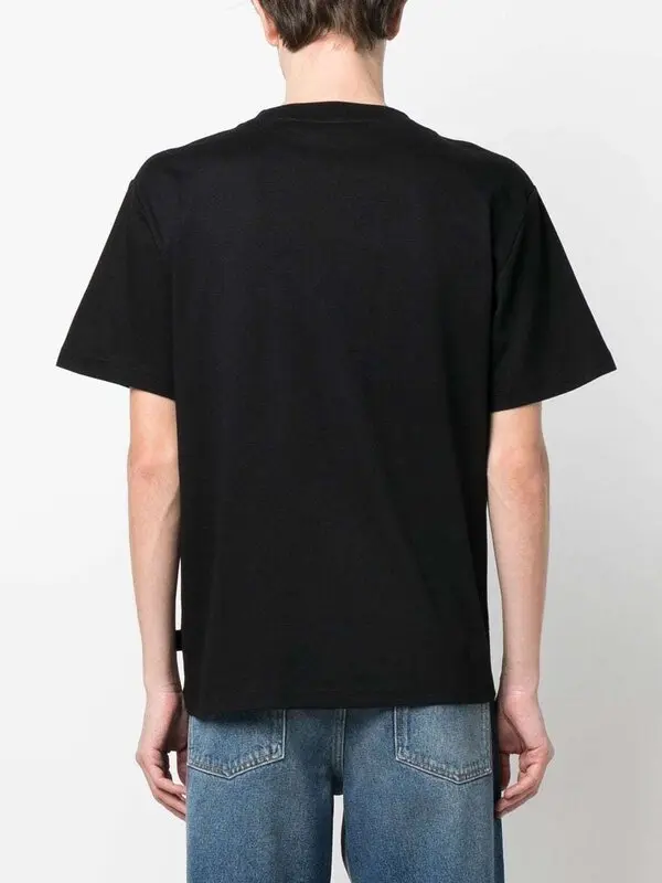 Gcds Logo Printed Crewneck T-shirt - Black