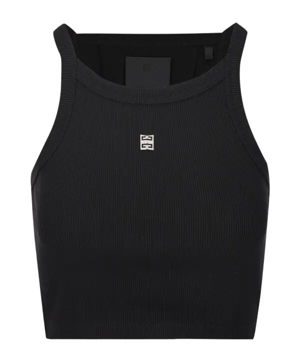 Givenchy 4g Plaque Cropped Ribbed Tank Top