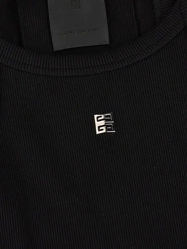 Givenchy 4g Plaque Cropped Ribbed Tank Top
