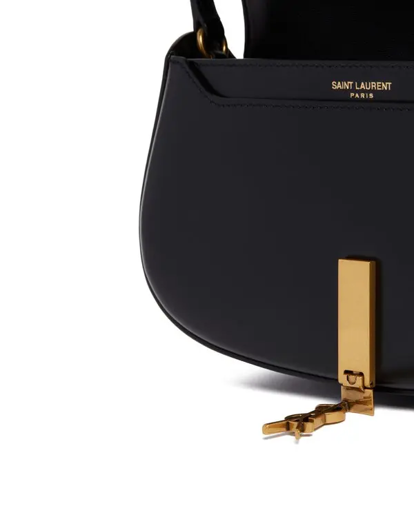 Saint Laurent Voltaire Foldover Top Mini Shoulder Bag - Black