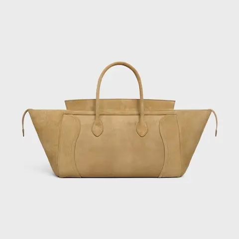 Celine Luggage In Suede Calfskin - Light Brown