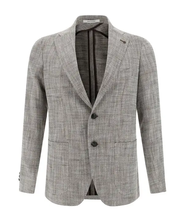 Tagliatore Linen Silk Blend Jacket - Gray