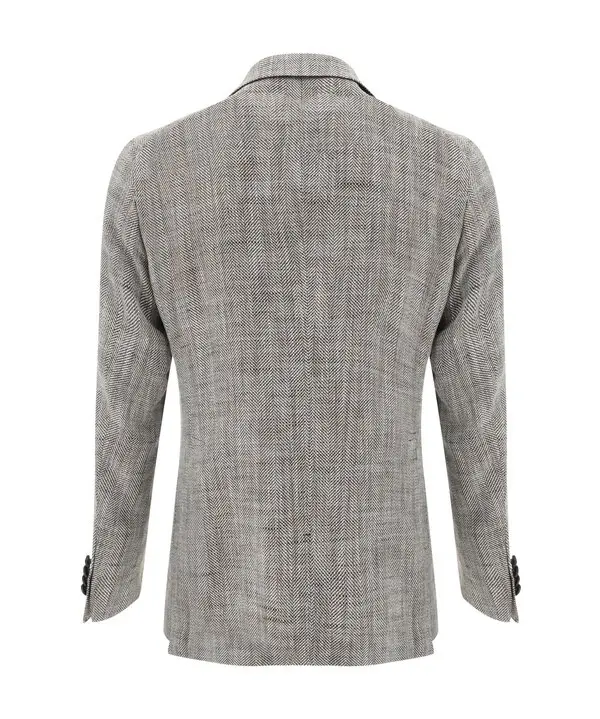 Tagliatore Linen Silk Blend Jacket - Gray