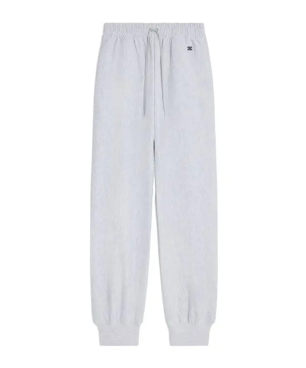 Celine Sweatpants In Cotton Fleece - Light Gray/black