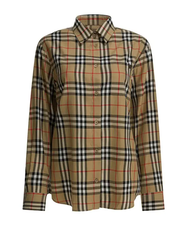 Burberry Long-sleeve Checked Shirt - Brown